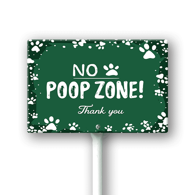 Eveokoki No Poop Zone Thank You Yard Sign, Large 12x8 inch Aluminum ...