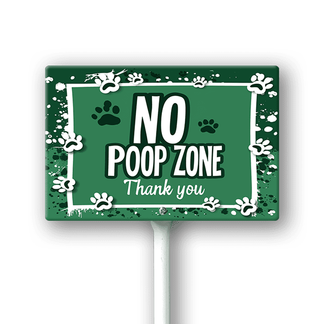 Eveokoki No Poop Zone Thank You Yard Sign, Large 12x8 inch Aluminum ...