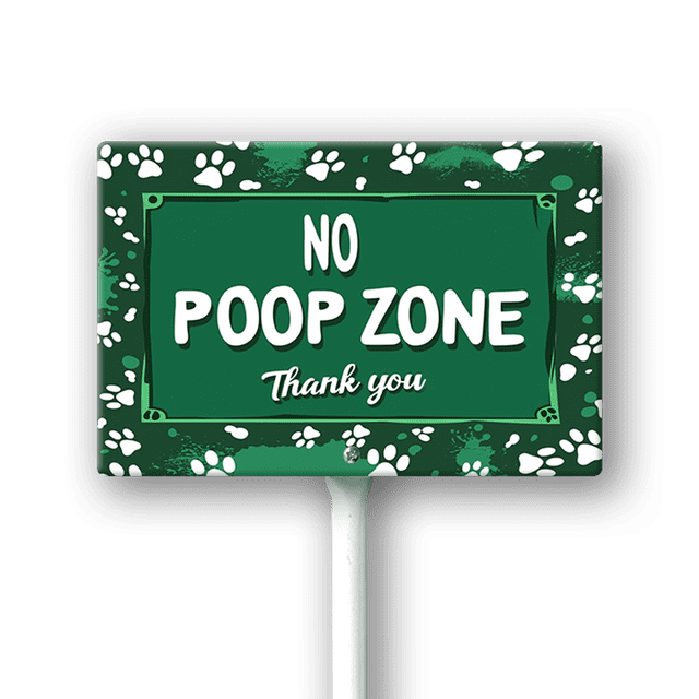 Eveokoki No Poop Zone Thank You Yard Sign, Large 12x8 inch Aluminum ...