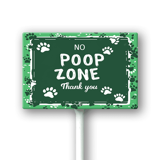 Eveokoki No Poop Zone Thank You Yard Sign, Large 12x8 inch Aluminum ...