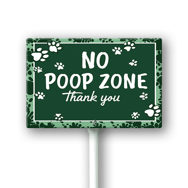 Eveokoki No Poop Zone Thank You Yard Sign, Large 12x8 inch Aluminum ...