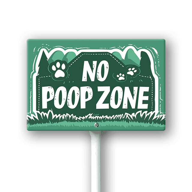 Eveokoki No Poop Zone Yard Sign, Large 12x8 inch Aluminum Metal No ...