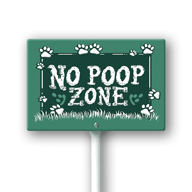 Eveokoki No Poop Zone Yard Sign, Large 12x8 inch Aluminum Metal No ...
