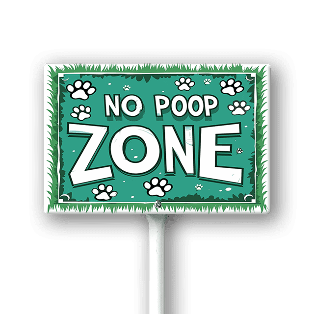 Eveokoki No Poop Zone Yard Sign, Large 12x8 inch Aluminum Metal No ...