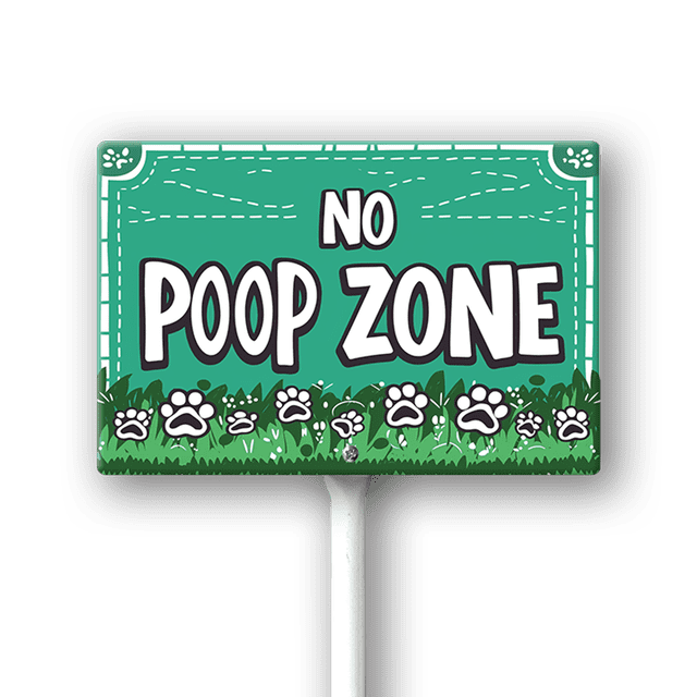 Eveokoki No Poop Zone Yard Sign, Large 12x8 inch Aluminum Metal No ...