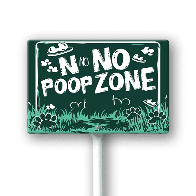 Eveokoki No Poop Zone Yard Sign, Large 12x8 inch Aluminum Metal No ...