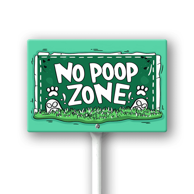 Eveokoki No Poop Zone Yard Sign, Large 12x8 inch Aluminum Metal No ...