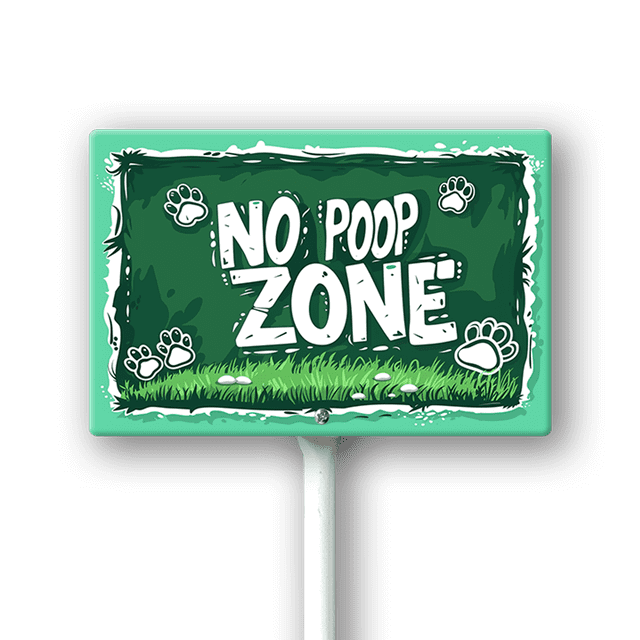 Eveokoki No Poop Zone Yard Sign, Large 12x8 inch Aluminum Metal No ...