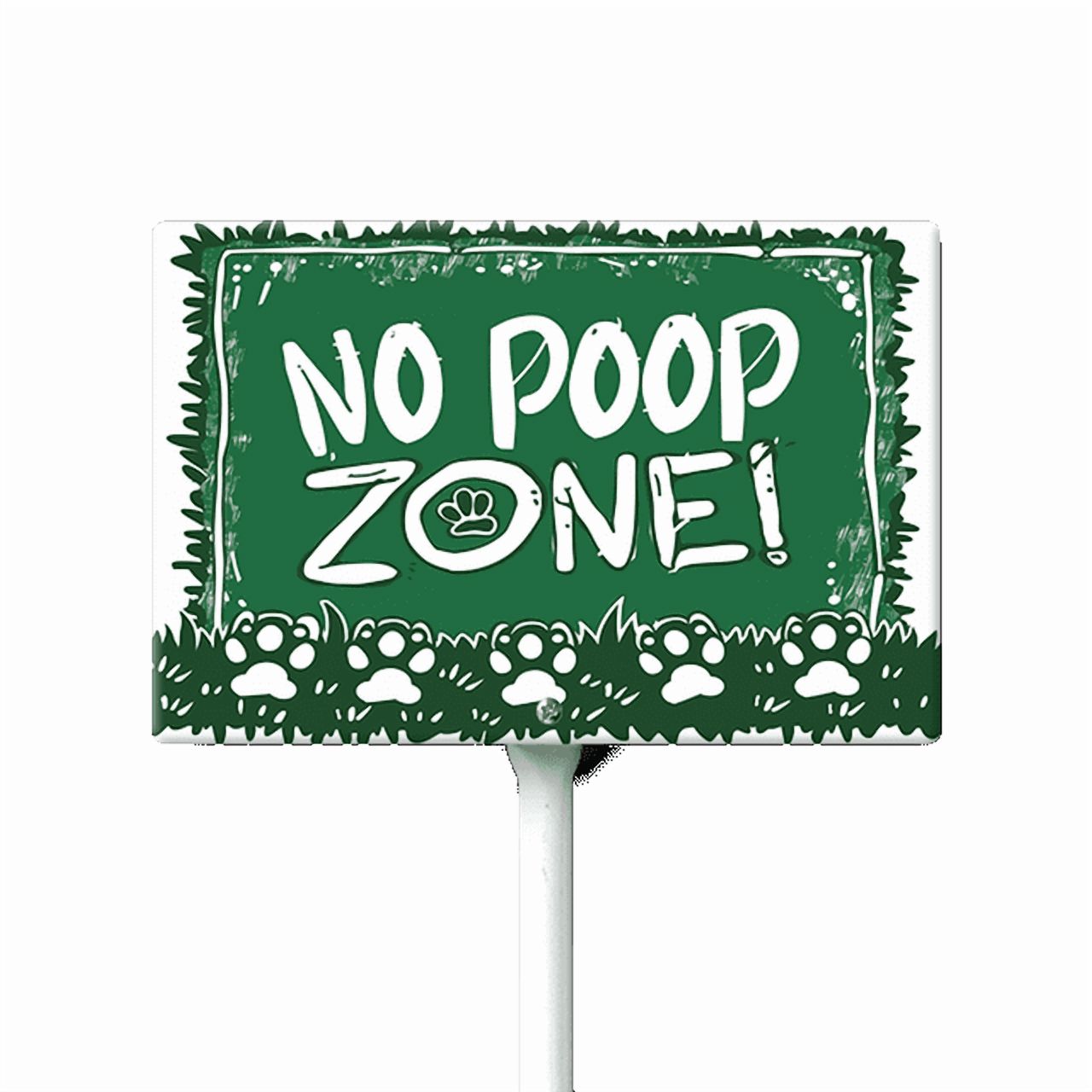 Eveokoki No Poop Zone Yard Sign, Large 12x8 inch Aluminum Metal No ...
