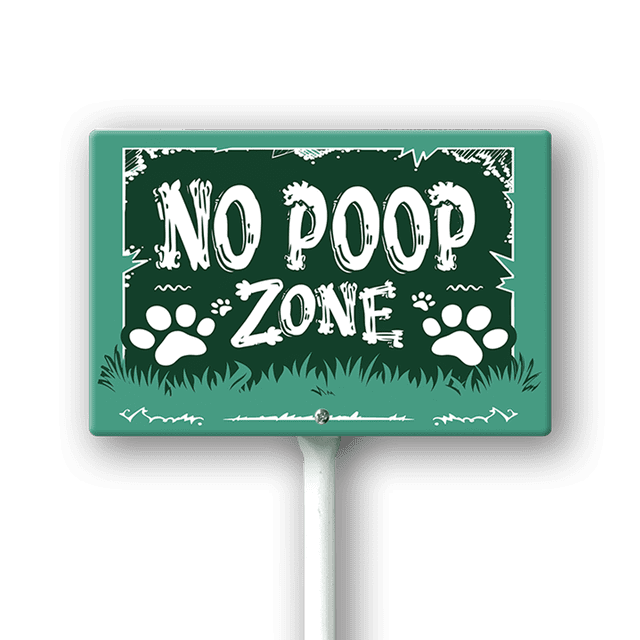 Eveokoki No Poop Zone Yard Sign, Large 12x8 inch Aluminum Metal No ...
