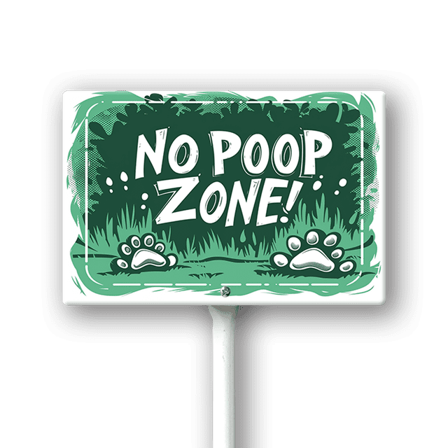 Eveokoki No Poop Zone Yard Sign, Large 12x8 inch Aluminum Metal No ...