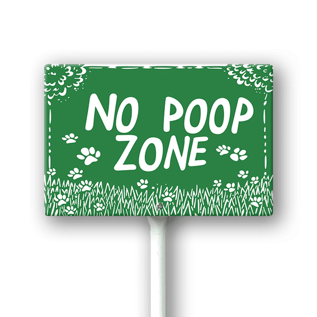 Eveokoki No Poop Zone Yard Sign, Large 12x8 inch Aluminum Metal No ...