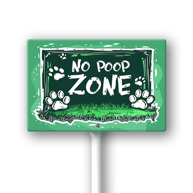Eveokoki No Poop Zone Yard Sign, Large 12x8 inch Aluminum Metal No ...