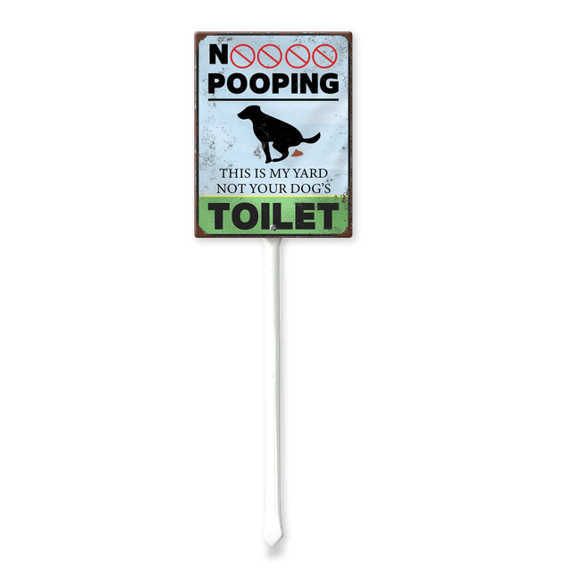 Eveokoki No Pooping Sign with Metal Stake 4.6 x 17.6 Inches Yard Sign ...
