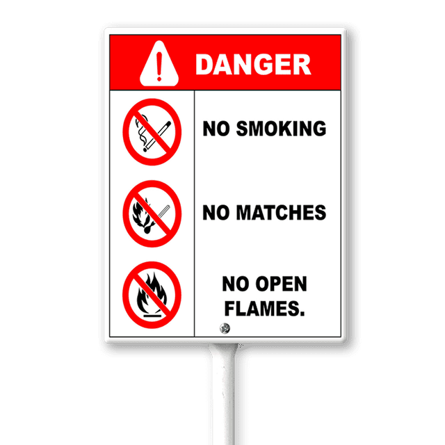 Eveokoki No Smoking Open Flame Fire Yard Sign with Stake 7x8.8inch ...