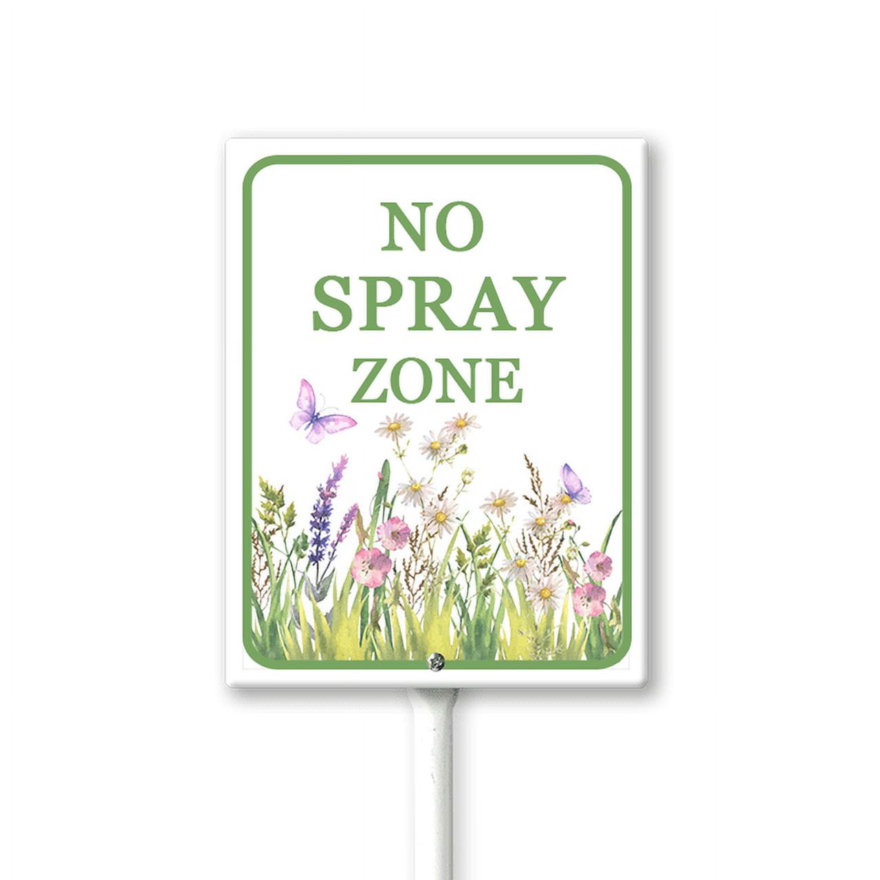 Eveokoki No Spray Zone Aluminum Sign with Stake Metal Yard Sign Garden Signs Outdoor for Lawn ...
