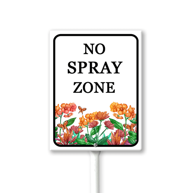 Eveokoki No Spray Zone Aluminum Sign with Stake Metal Yard Sign Garden Signs Outdoor for Lawn ...