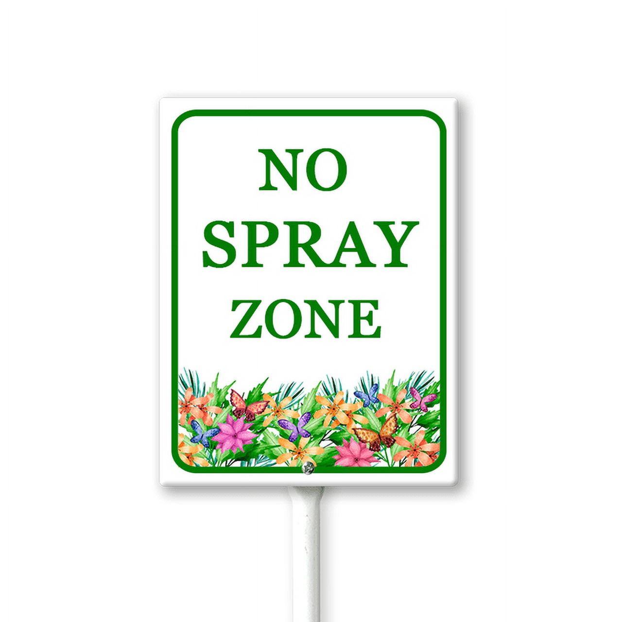 Eveokoki No Spray Zone Aluminum Sign with Stake Metal Yard Sign Garden Signs Outdoor for Lawn ...