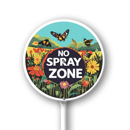 Eveokoki No Spray Zone Sign with Stake Metal Yard Sign Garden Aluminum ...