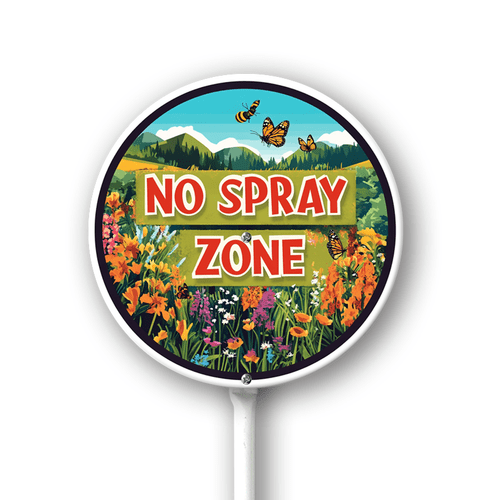 Eveokoki No Spray Zone Sign with Stake Metal Yard Sign Garden Aluminum ...