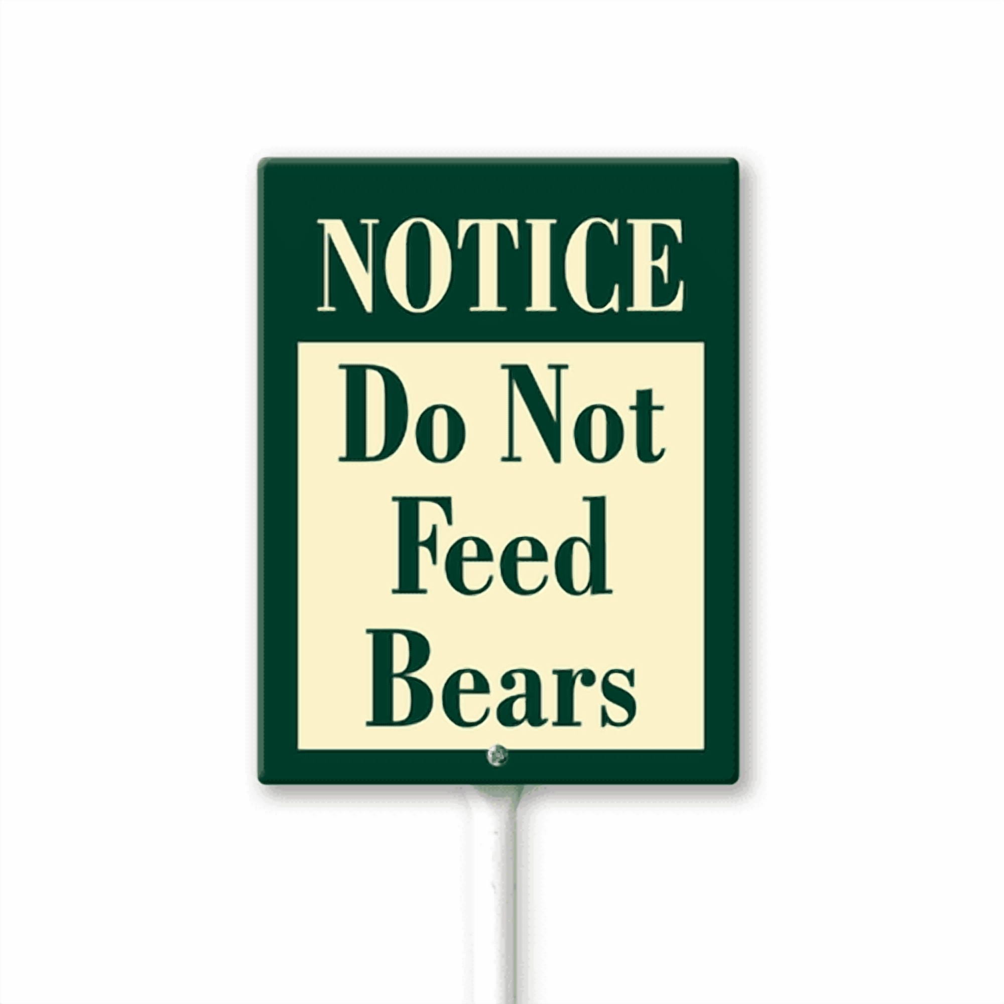 Eveokoki Notice Do Not Feed Bears Sign With Stake For Neighborhoods ...