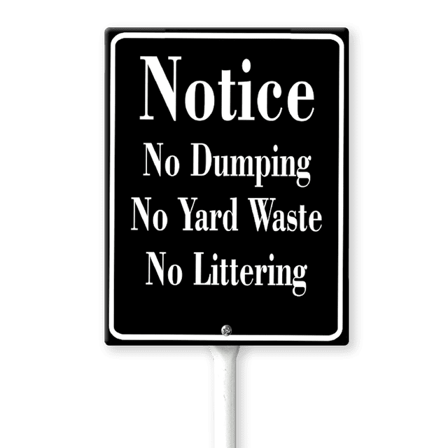 Eveokoki Notice No Dumping No Yard Waste No Littering Sign 8 x 12 Inch ...