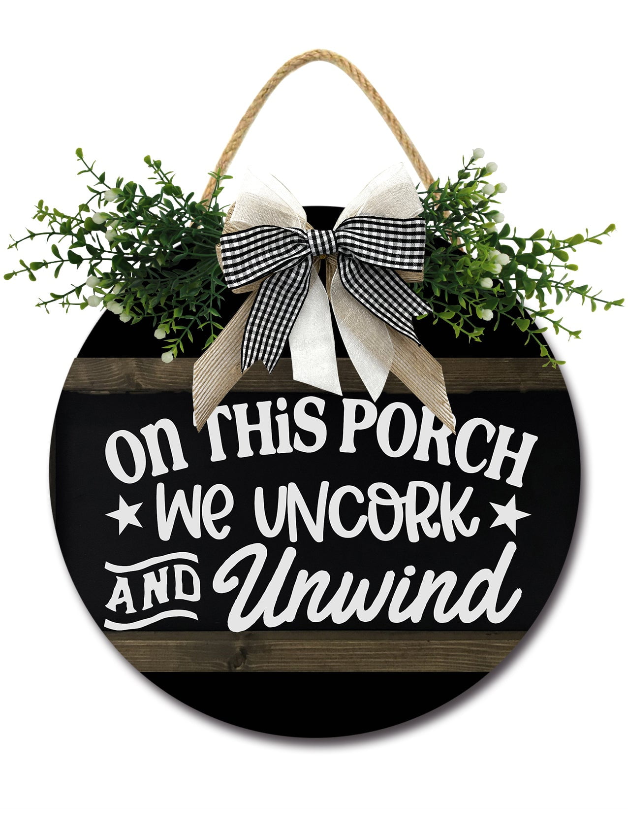 Eveokoki On The Porch We Uncork And Unwind Front Door Sign Funny ...