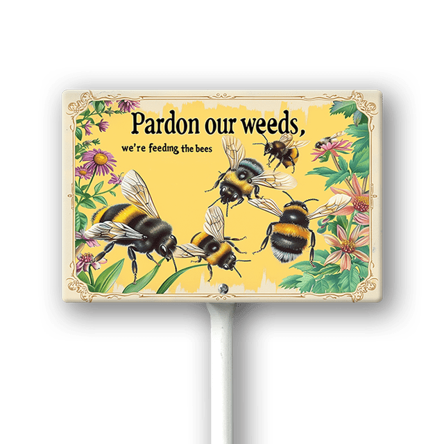 Eveokoki Pardon Our Weeds We're Feeding The Bees Retro Aluminum Sign ...