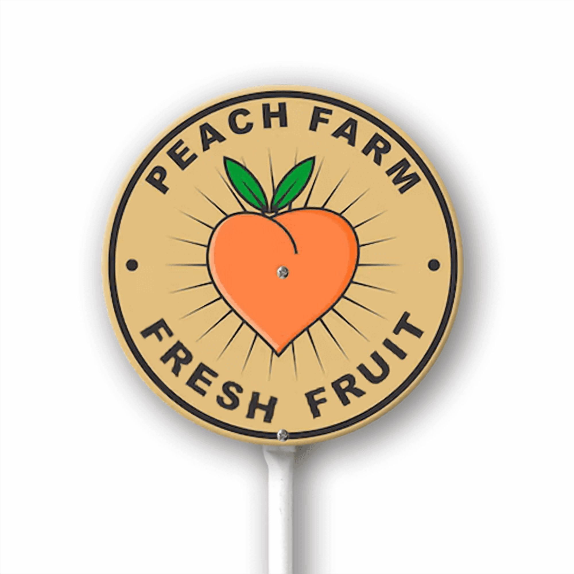 Eveokoki Peach Sign with Stake Outdoor Aluminum Yard Sign Rustproof ...
