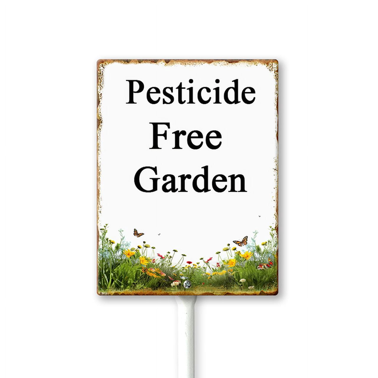 Eveokoki Pesticides Free Garden Yard Sign With Stake 8X12 Inches ...
