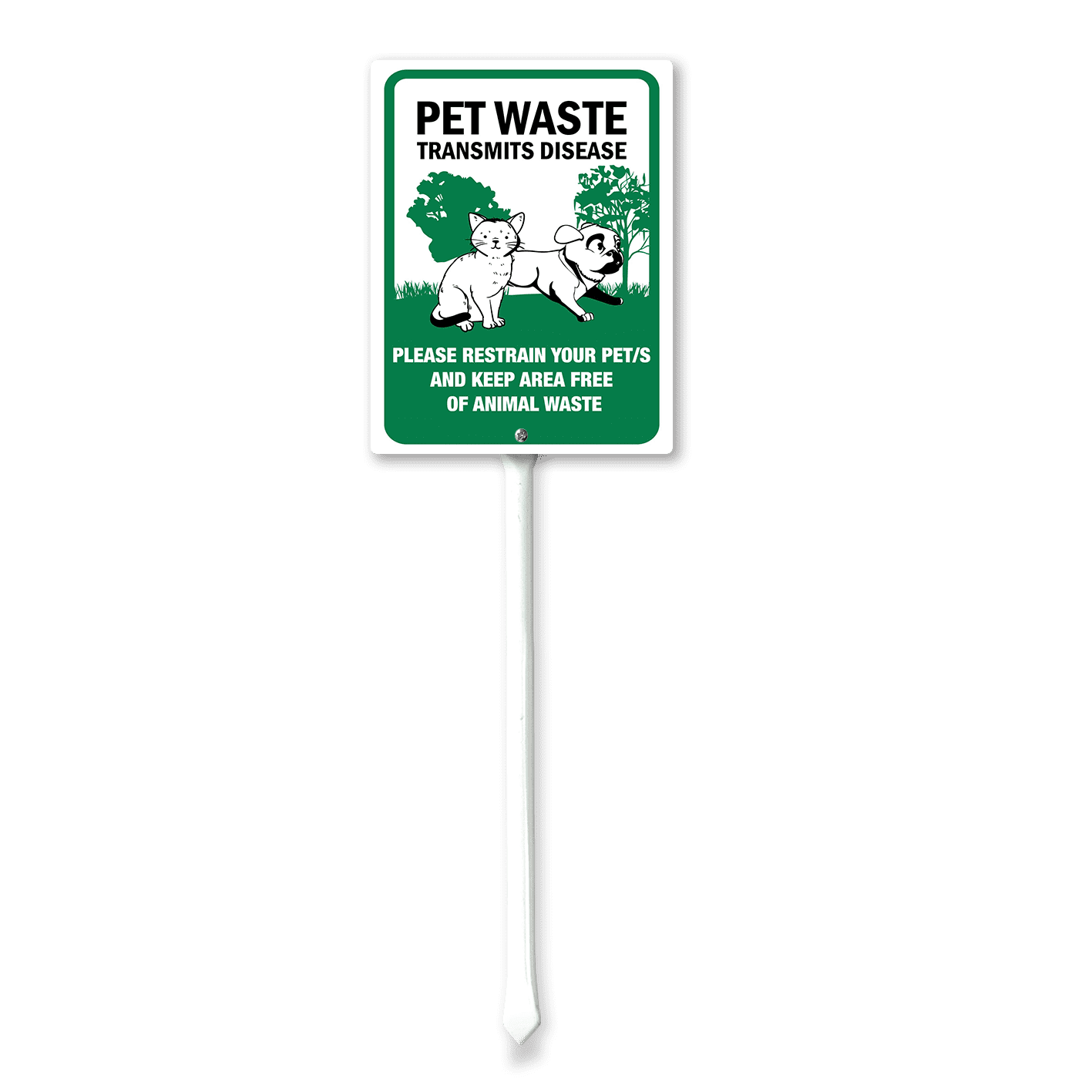 Eveokoki Pet Waste Transmit Disease Yard Sign with Metal Stake Aluminum ...