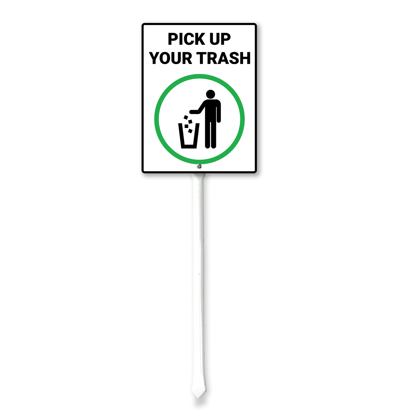 Eveokoki Pick Up Your Trash Sign with Stake - 8x12 Inch Aluminum No ...