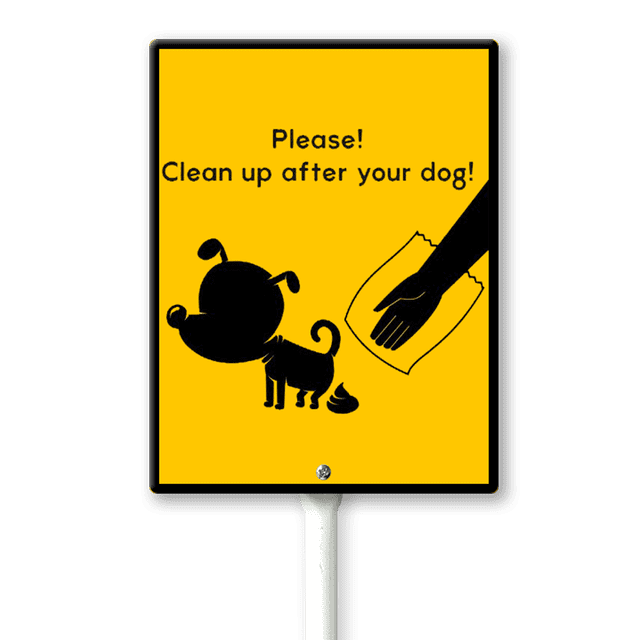 Eveokoki Please Clean Up After Your Dog 8.8" x 7" Yard Sign with Metal ...