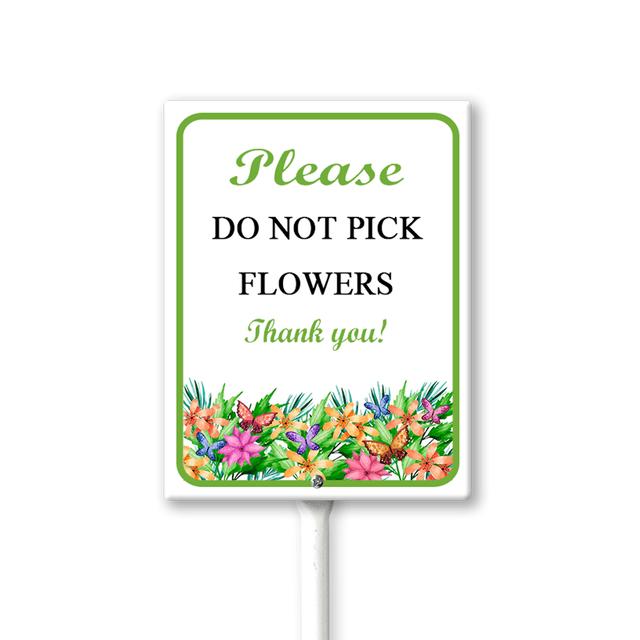 Eveokoki Please Do Not Pick Flowers Thank You Aluminum Yard Sign With ...