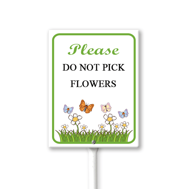 Eveokoki Please Do Not Pick Flowers Thank You Aluminum Yard Sign With ...