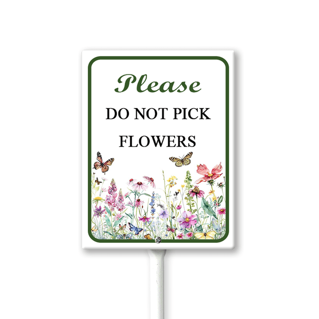 Eveokoki Please Do Not Pick Flowers Thank You Aluminum Yard Sign With ...