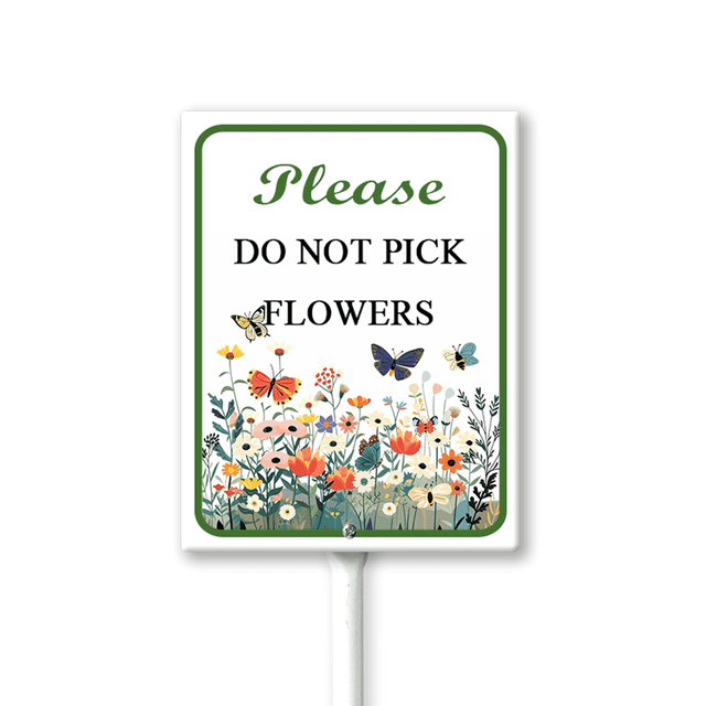 Eveokoki Please Do Not Pick Flowers Thank You Aluminum Yard Sign With ...