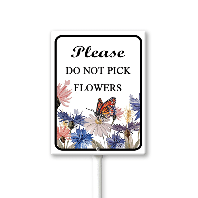 Eveokoki Please Do Not Pick Flowers Thank You Aluminum Yard Sign With ...