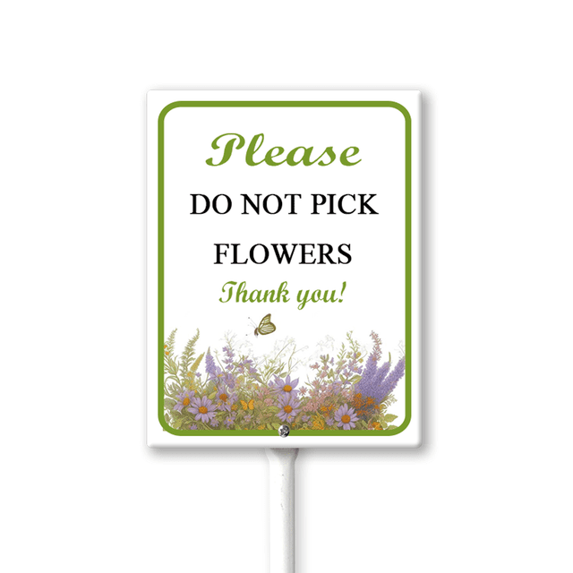 Eveokoki Please Do Not Pick Flowers Thank You Aluminum Yard Sign With ...