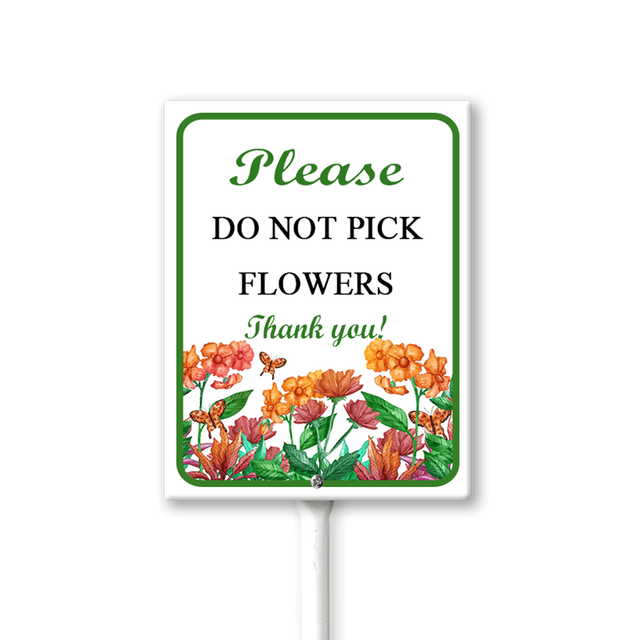 Eveokoki Please Do Not Pick Flowers Thank You Aluminum Yard Sign With ...