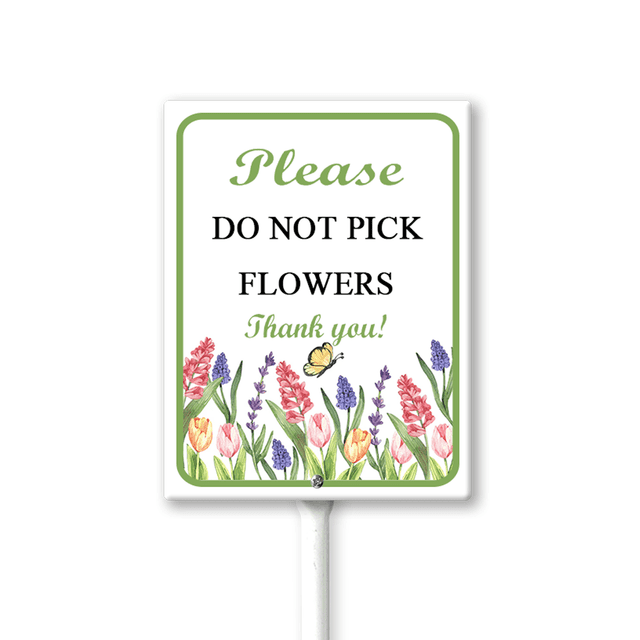 Eveokoki Please Do Not Pick Flowers Thank You Aluminum Yard Sign With ...
