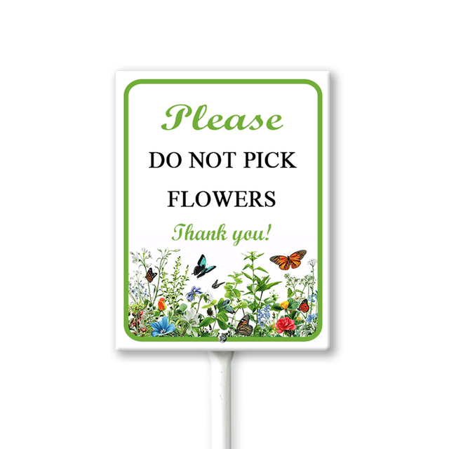 Eveokoki Please Do Not Pick Flowers Thank You Aluminum Yard Sign With ...