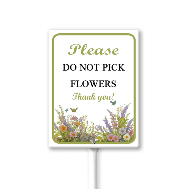 Eveokoki Please Do Not Pick Flowers Thank You Aluminum Yard Sign With ...