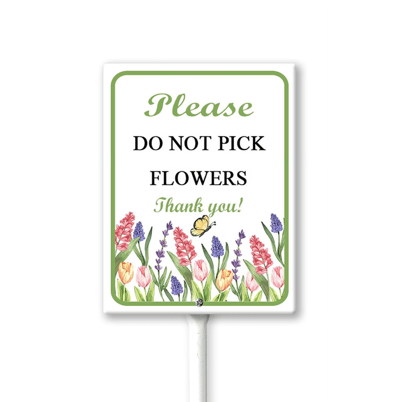 Eveokoki Please Do Not Pick Flowers Thank You Aluminum Yard Sign With ...