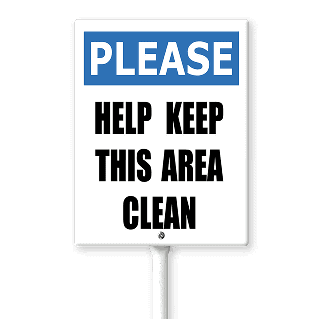 Eveokoki Please Help Keep This Area Clean Sign 8 x 12 Inch Outdoor ...