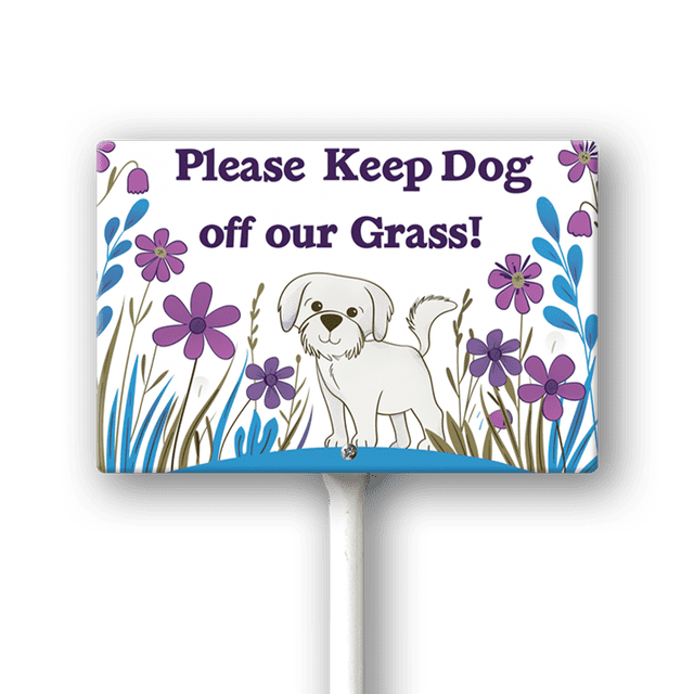 Eveokoki Please Keep Dog Off Our Grass Sign, 12" x8" Stay Off Grass ...
