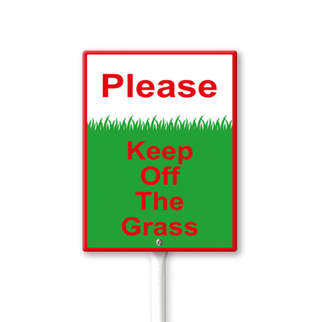 Eveokoki Please Keep Off The Grass Yard Sign with Stakes 8x12in, Sturdy ...