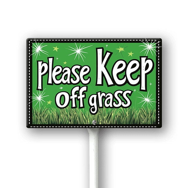Eveokoki Please Keep Off Grass Sign 12" x 8" Stay Off Grass Yard Sign ...