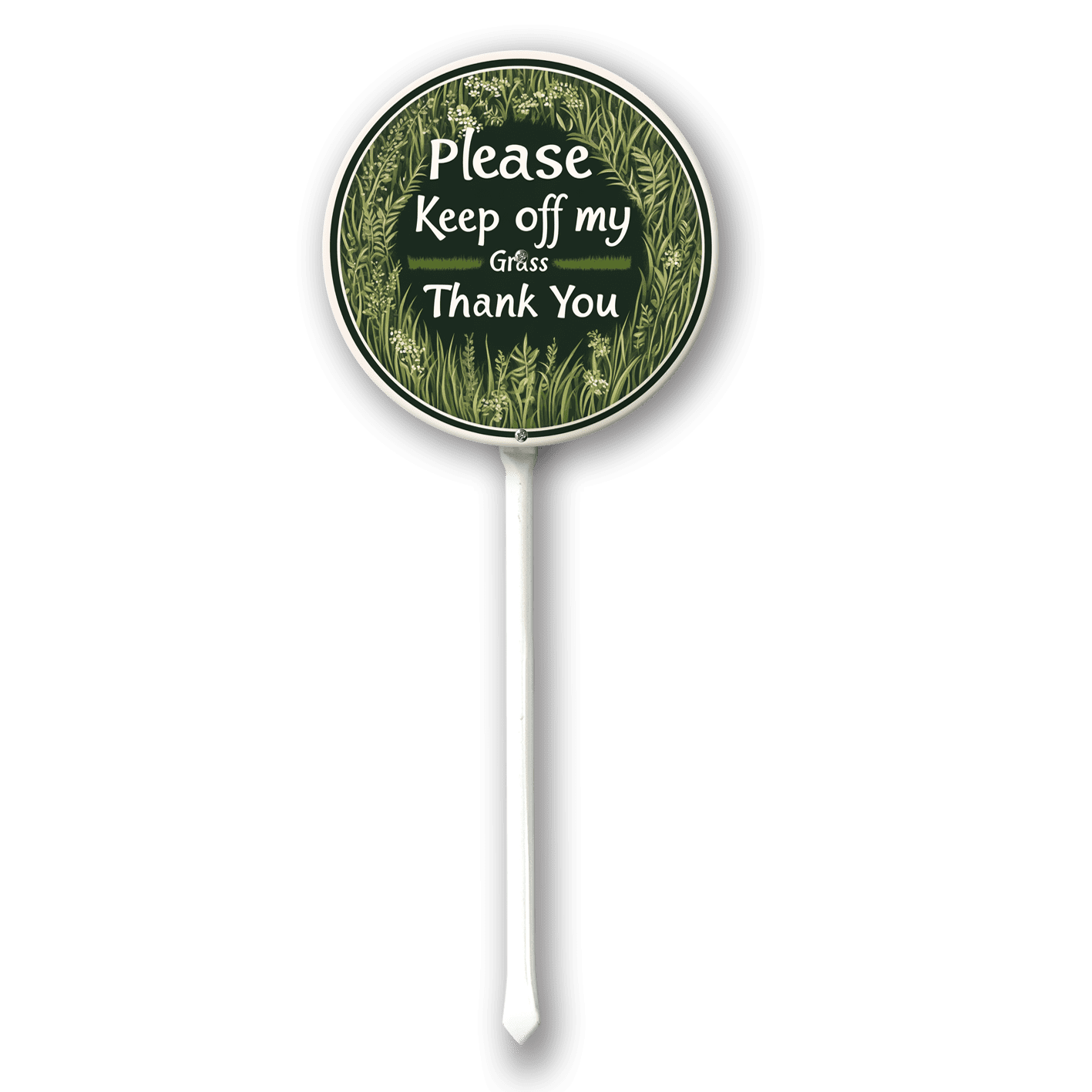 Eveokoki Please Keep Off My Grass Yard Sign Stake, Round Grass Warning ...