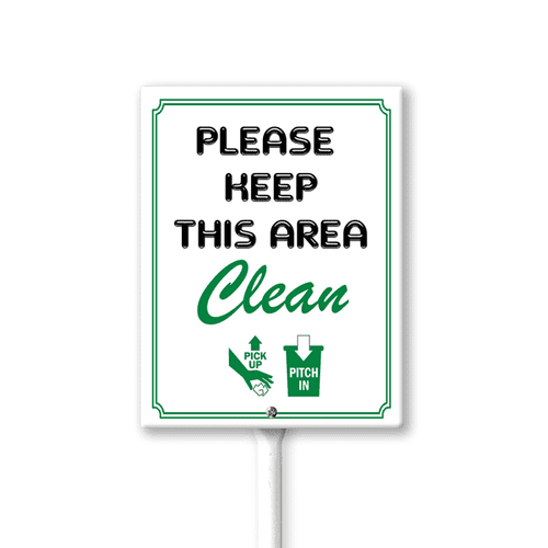 Eveokoki Please Keep This Area Clean Sign 8 x 12 Inch Outdoor Aluminum ...